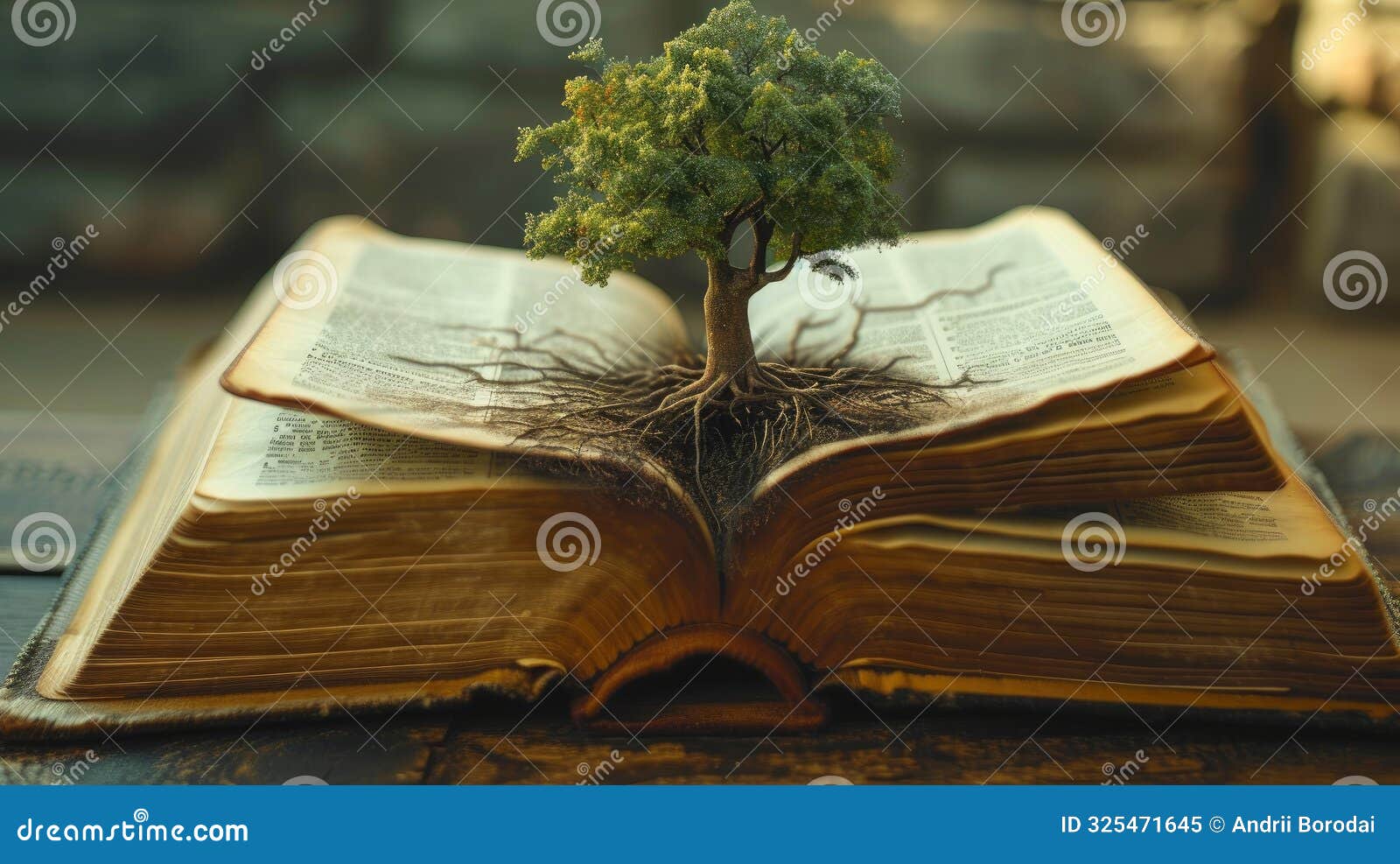 Spiritual Growth: Tree Arising from Scripture. Stock Illustration ...