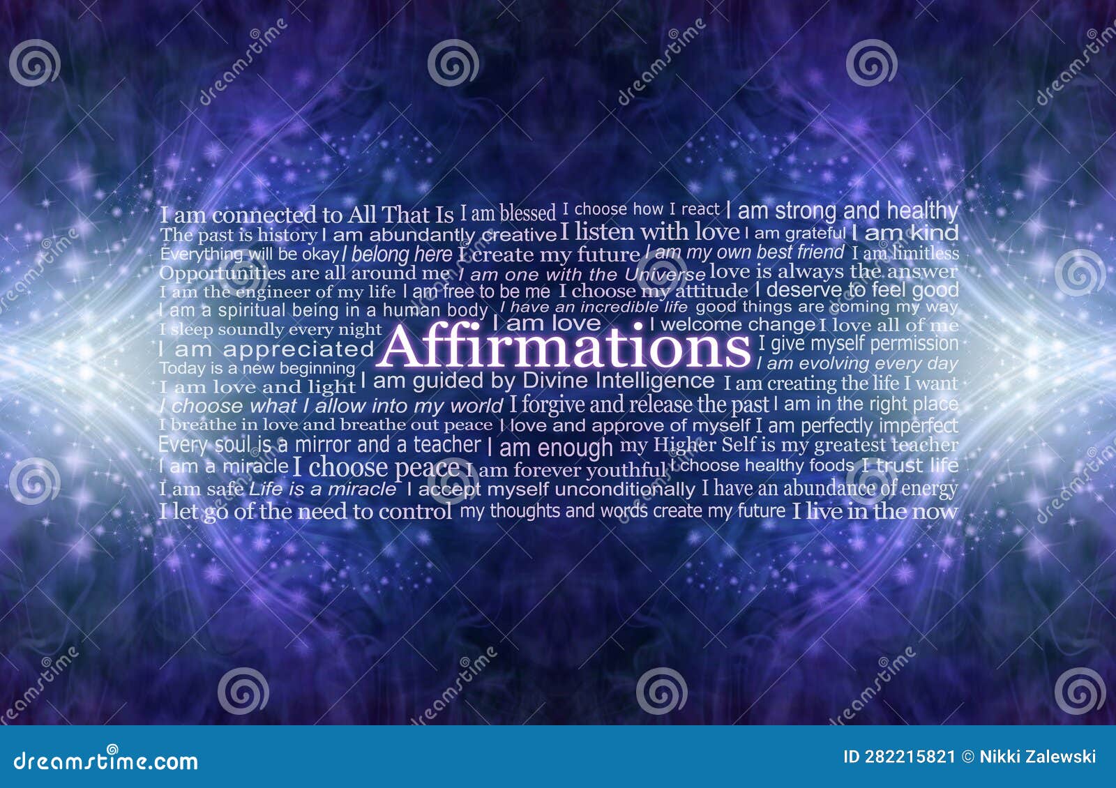 Spiritual I am Affirmations Word Cloud Stock Illustration ...