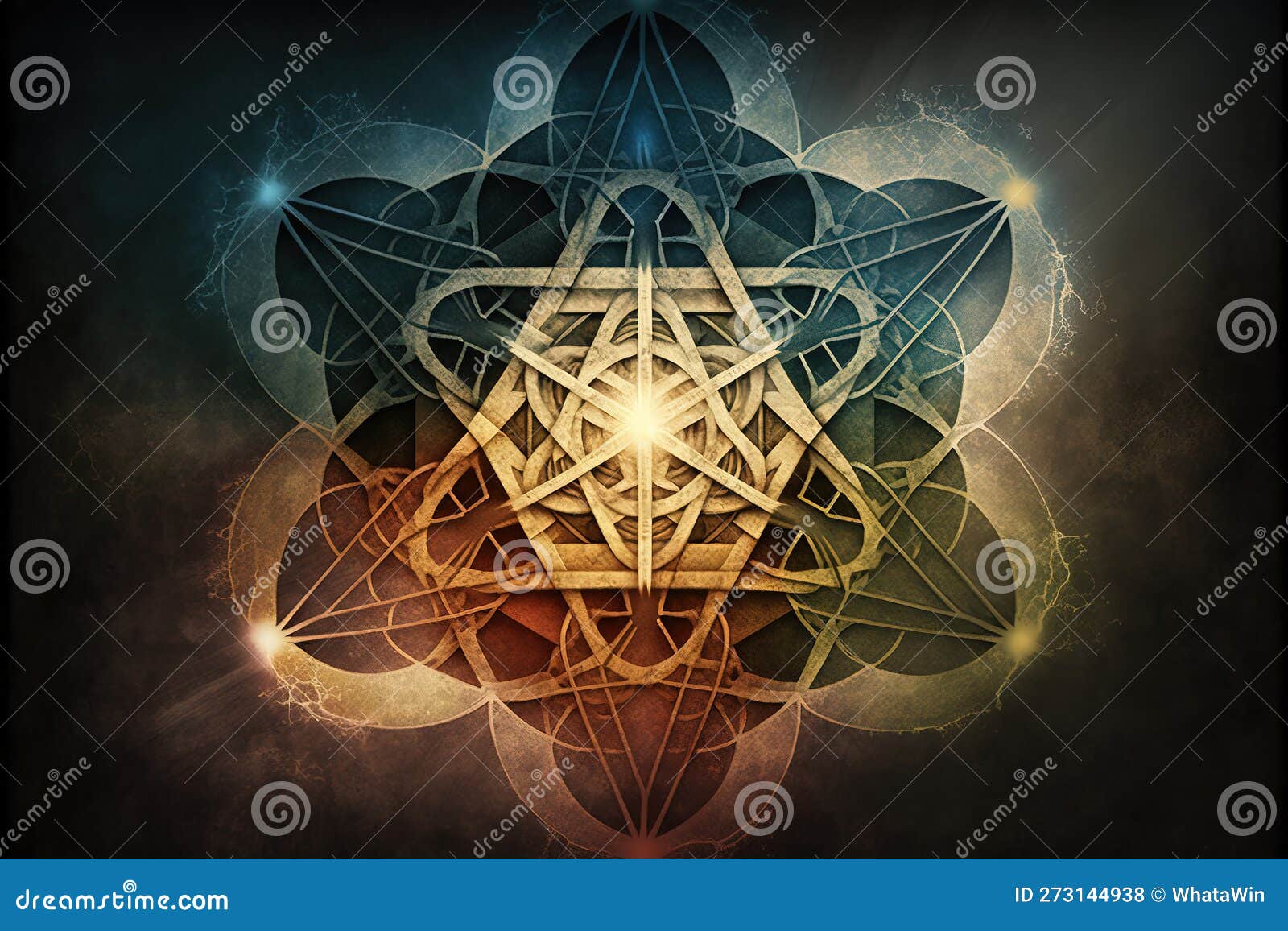 Spiritual Sacred Geometry, Mercaba Ai Generative Illusration Stock ...