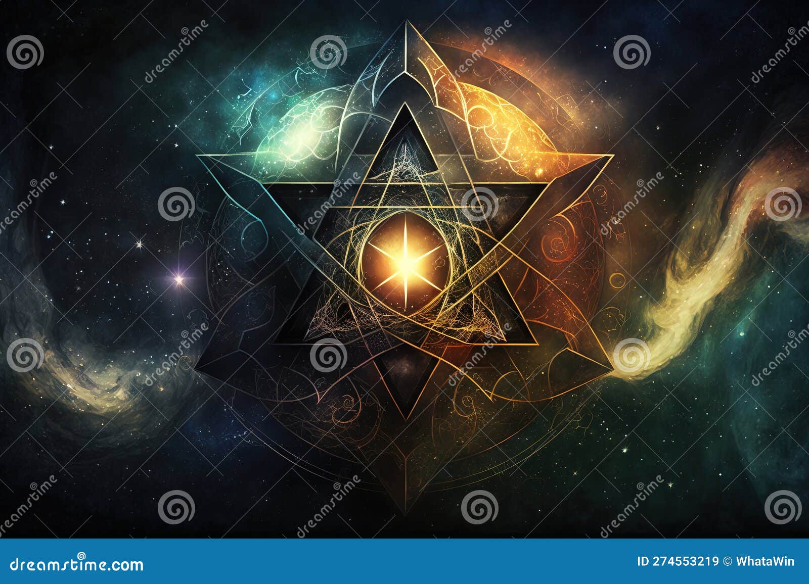 Spiritual Sacred Geometry, Mercaba Ai Generative Illusration Stock ...