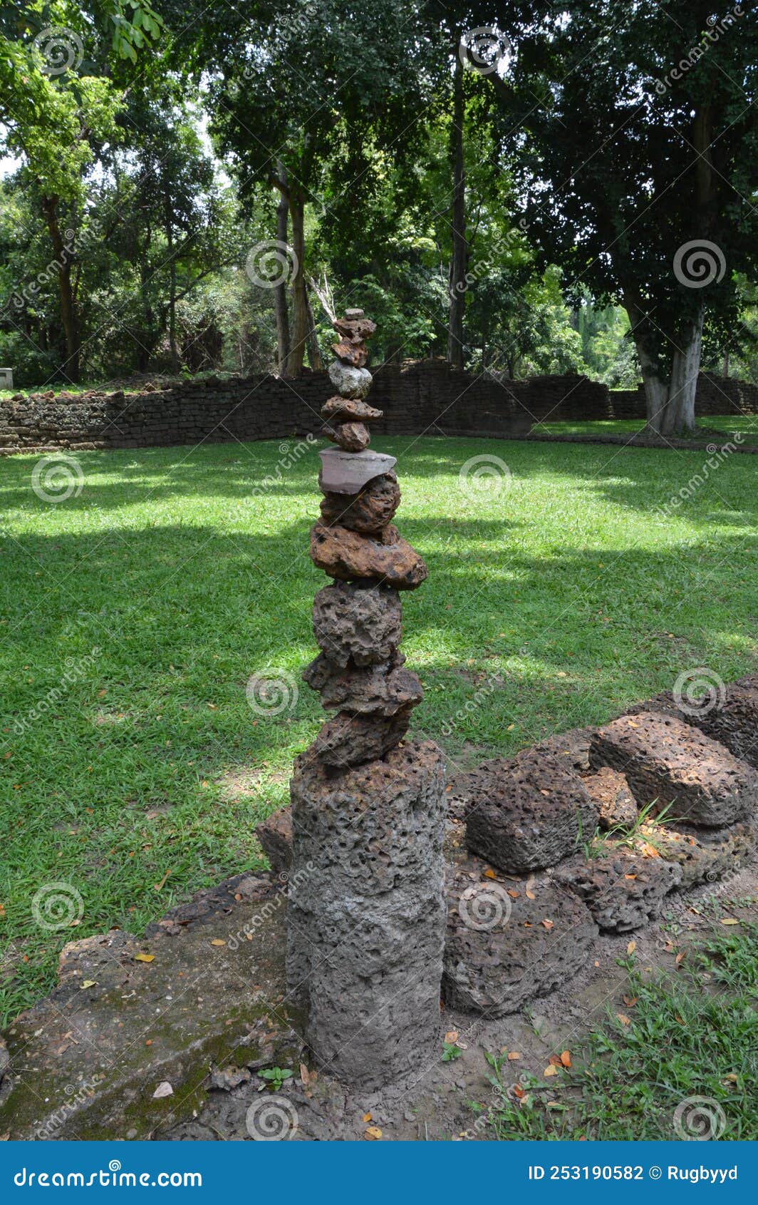 Spiritual Stone Stacking in Thailand Stock Photo - Image of family ...