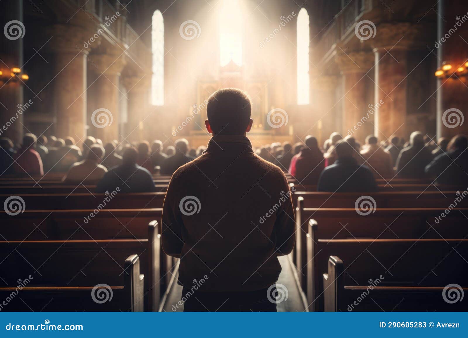 Spiritual Unity As Believers Gather in Prayer, Generative AI Stock ...