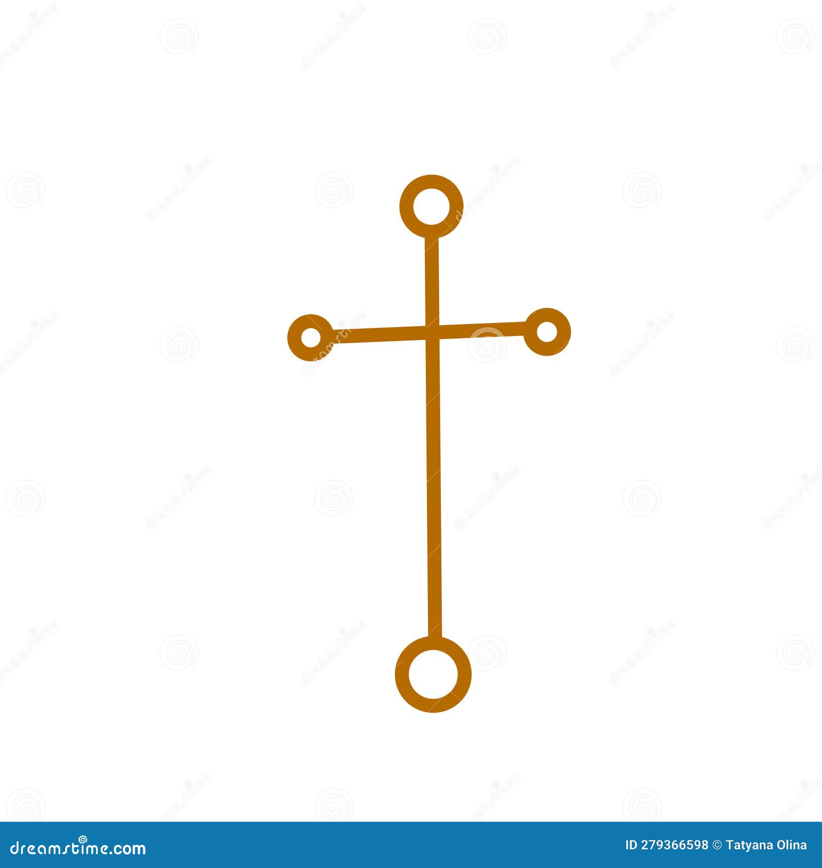 The Spiritualistic Symbol of the Cross Stock Vector - Illustration of ...