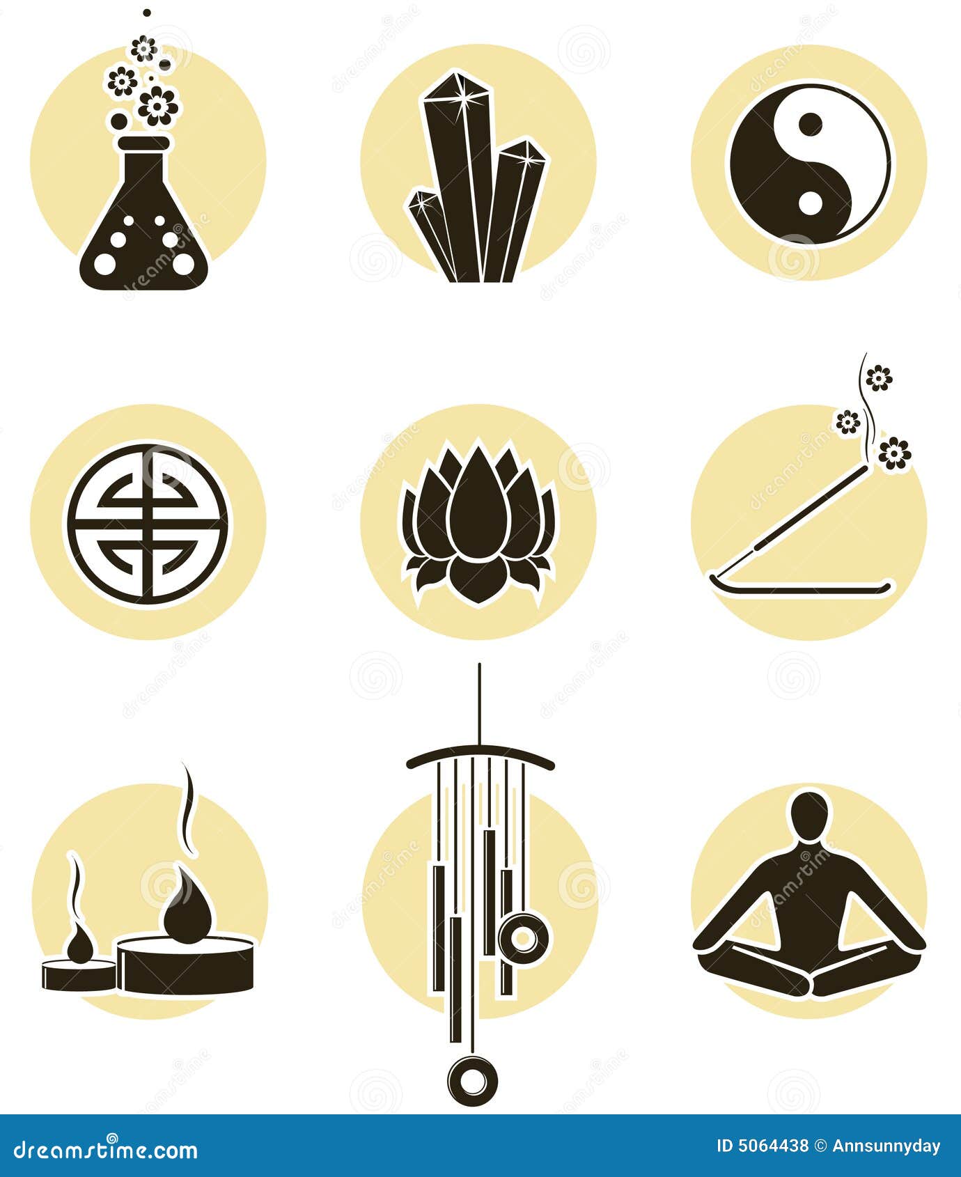 Spirituality icon set stock vector. Illustration of candle - 5064438