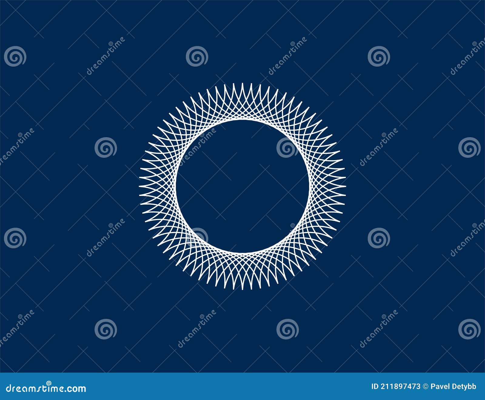 Spirograph Abstract Element on Blue Background. Vector Illustration ...