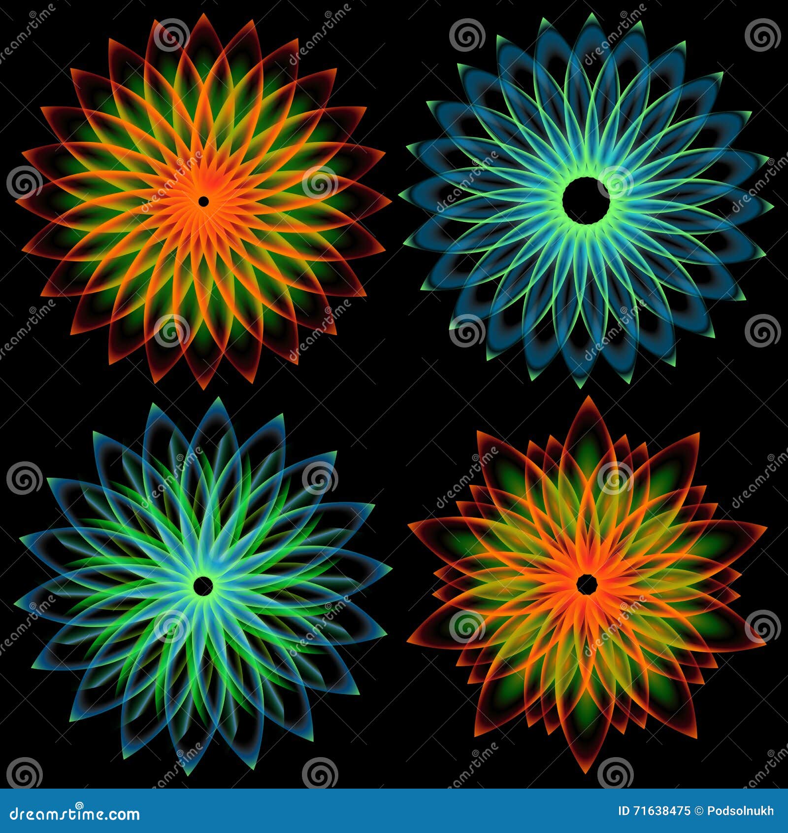 Spirograph on black stock illustration. Illustration of curve - 71638475
