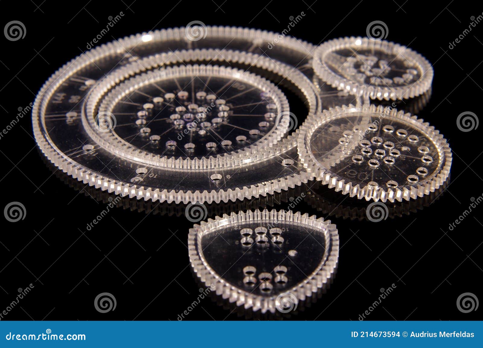 Spirograph Gear Isolated on the Black Stock Photo - Image of design ...