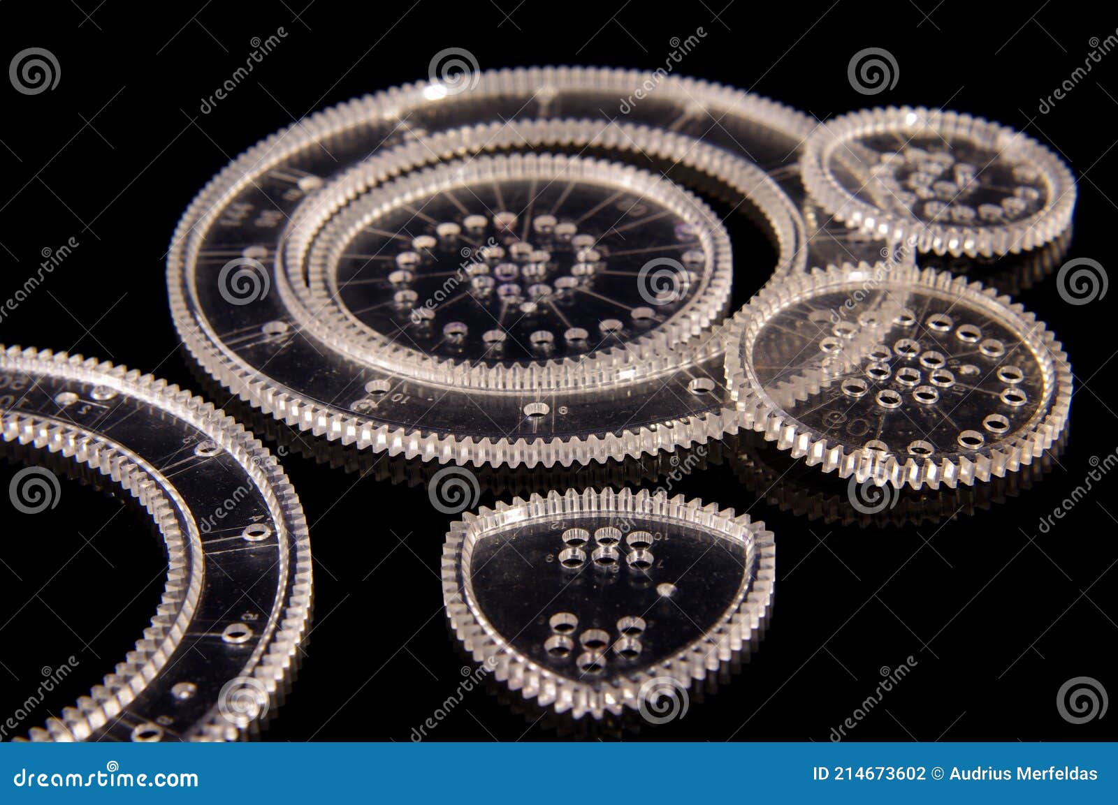 Spirograph Gear Isolated on the Black Stock Photo - Image of mechanical ...
