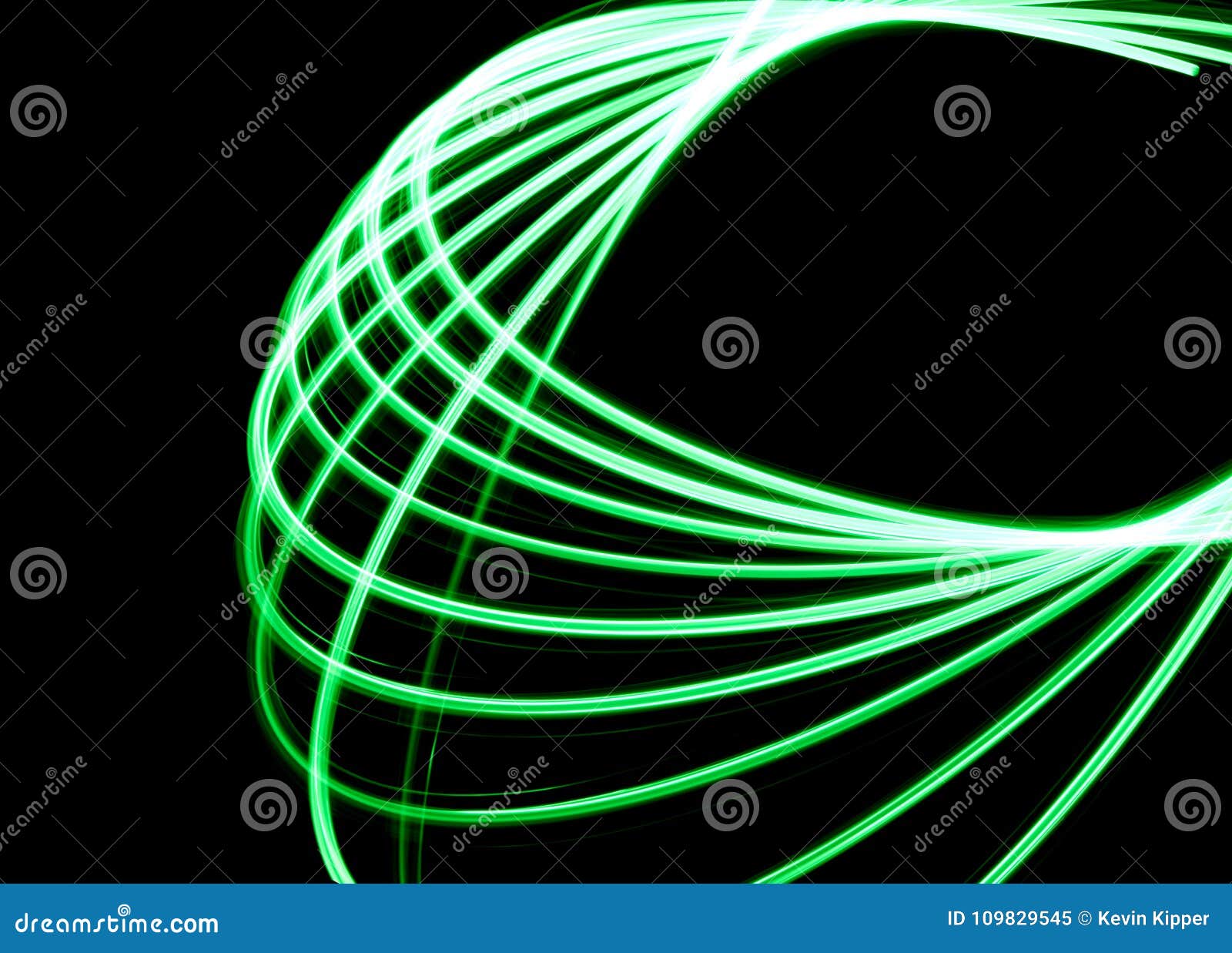 Laser Spirograph in Green Light Expanded in a Loop Shape Stock Image ...