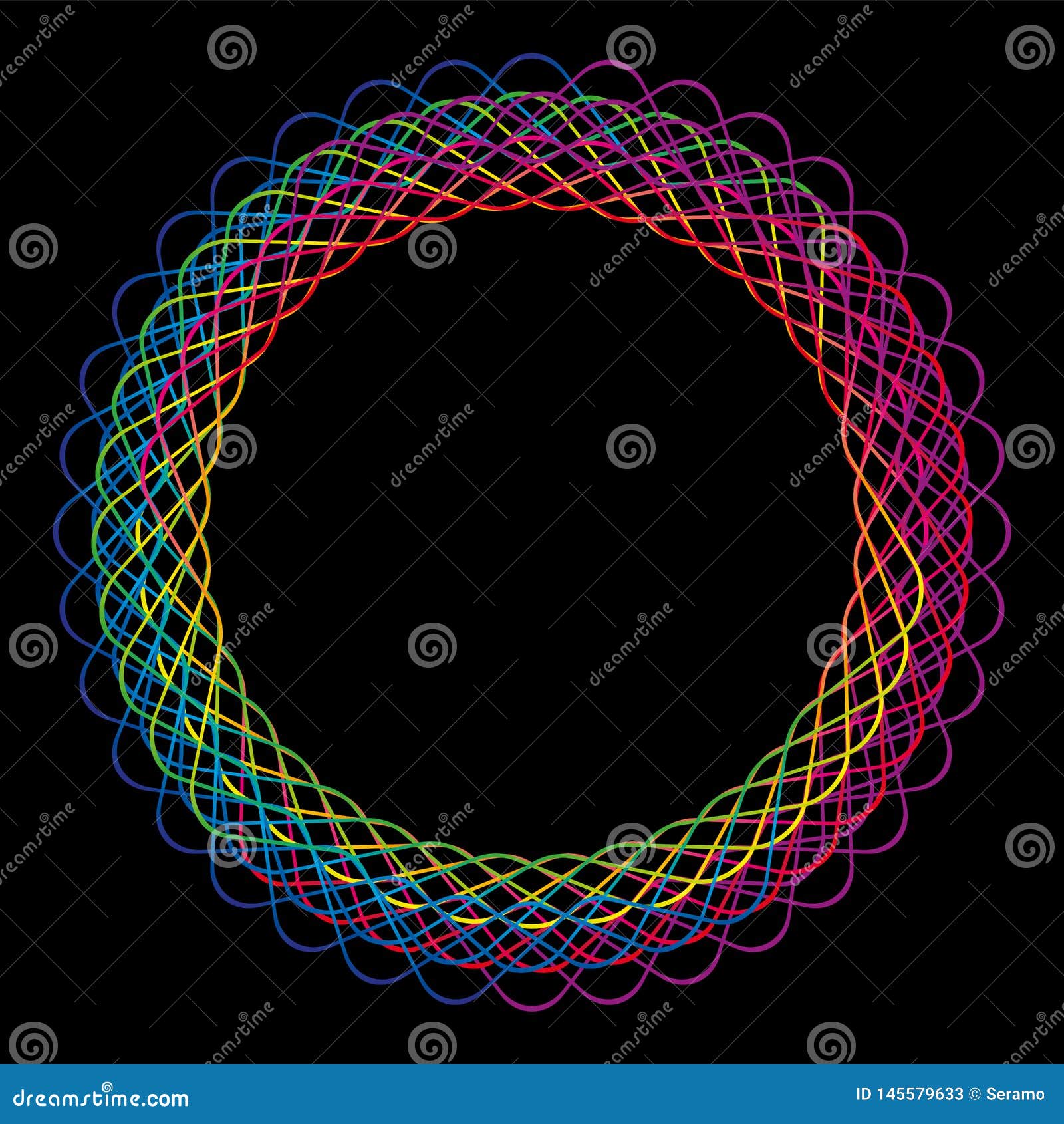 Circle Spirograph With Sharp Transitions Clad In Green Cartoon Vector ...