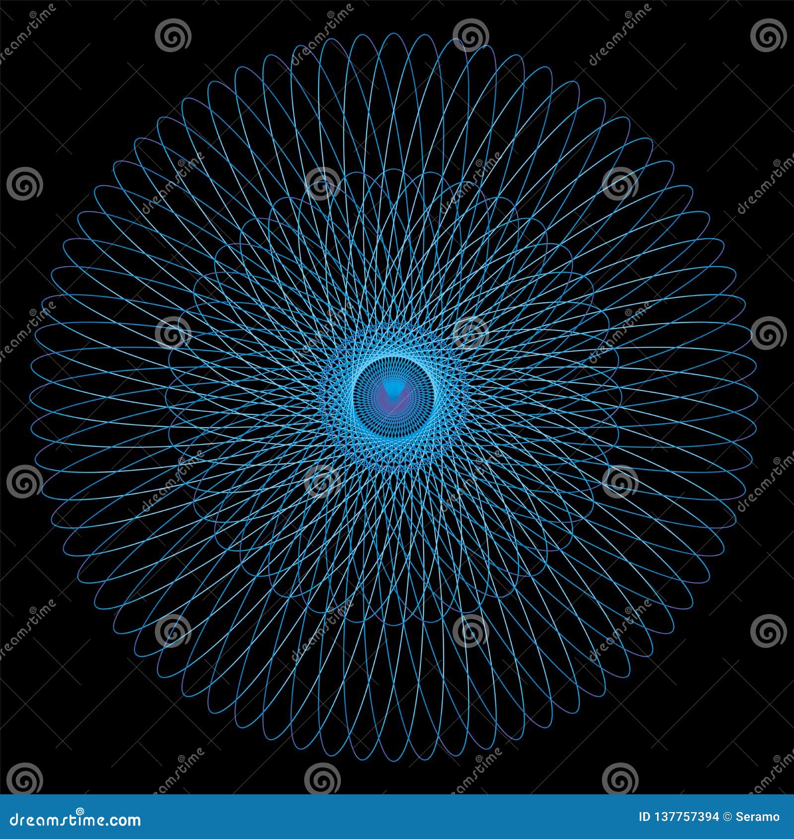 Spirograph pattern stock vector. Illustration of ellipse - 137757394