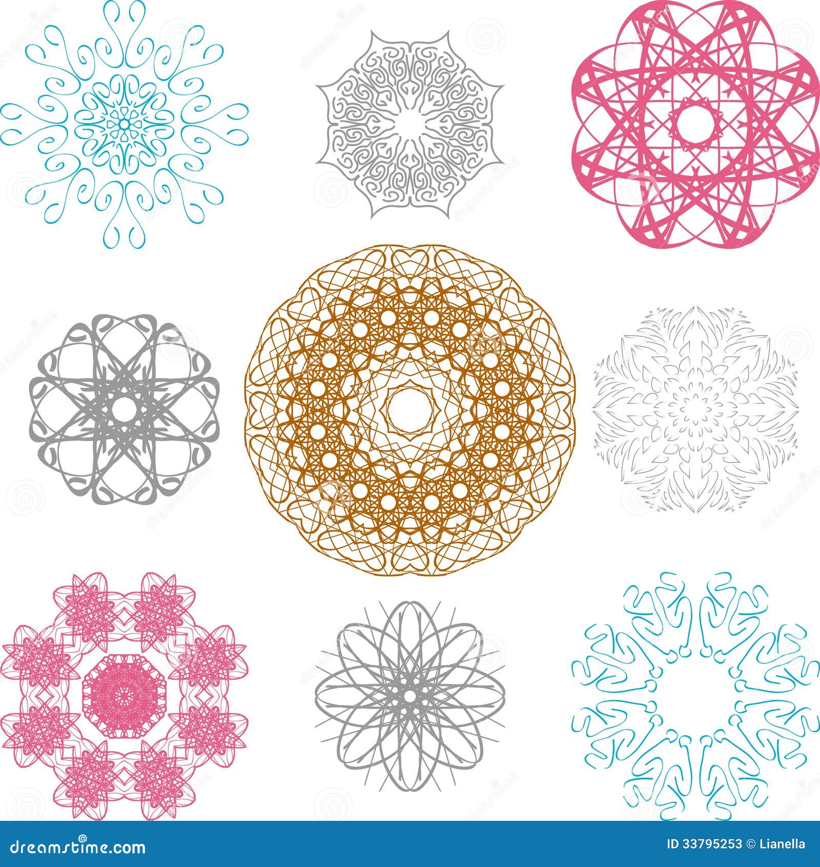Spirographs stock vector. Illustration of design, optical - 33795253