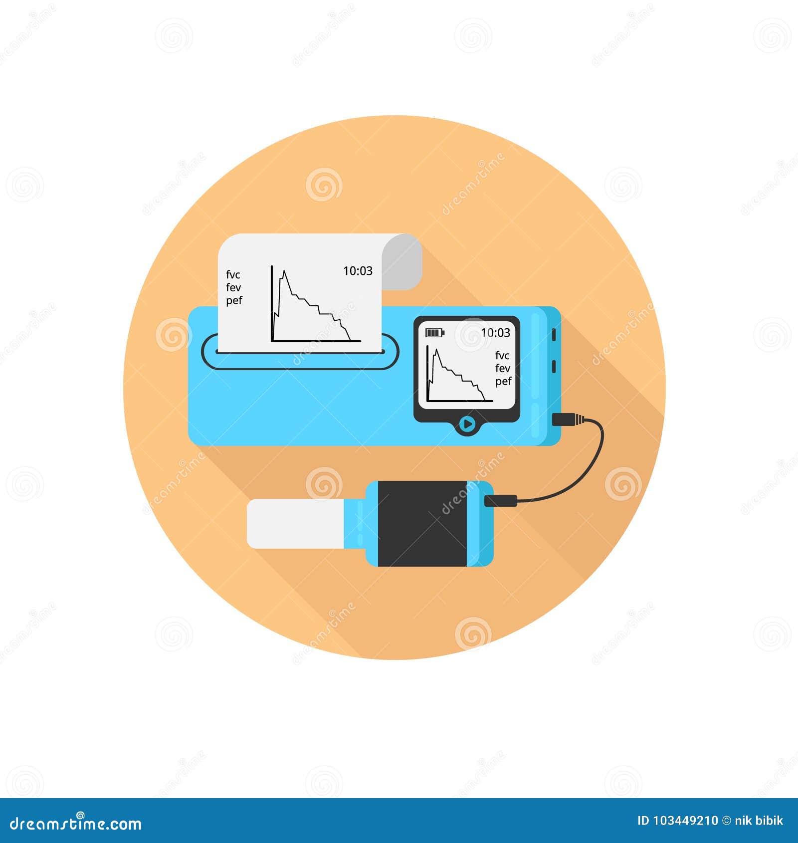 Spirometer Medical Equipment. the Device Determines the Volume of the ...