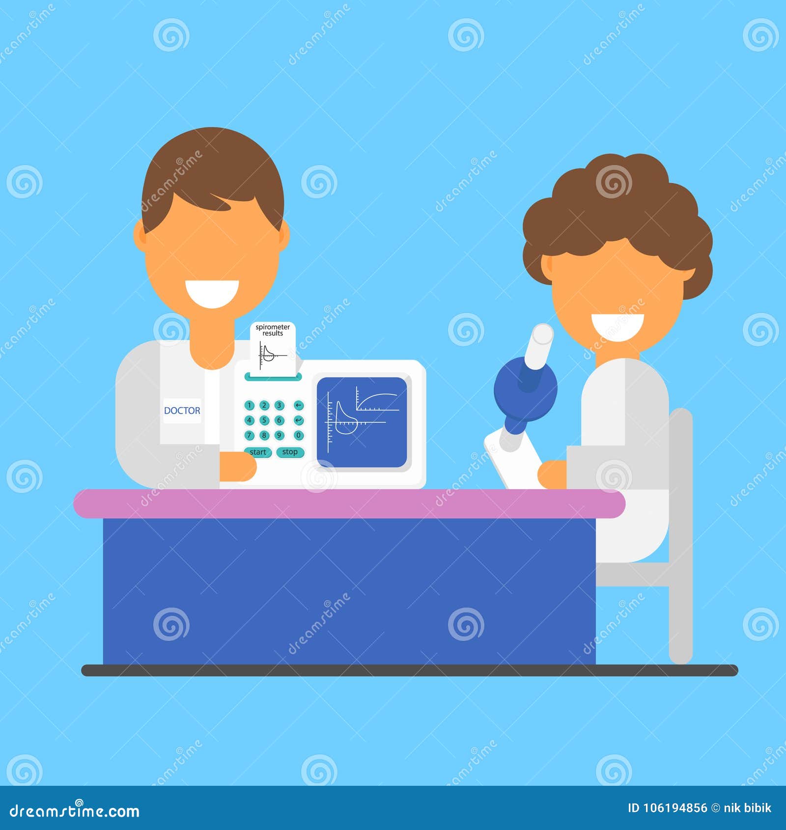 Spirometry As a Science and Research, a Banner. Vector Lungs ...