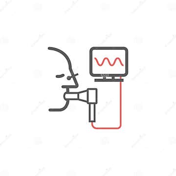 Spirometry Line Icon. Vector Signs for Web Graphics. Stock Vector ...