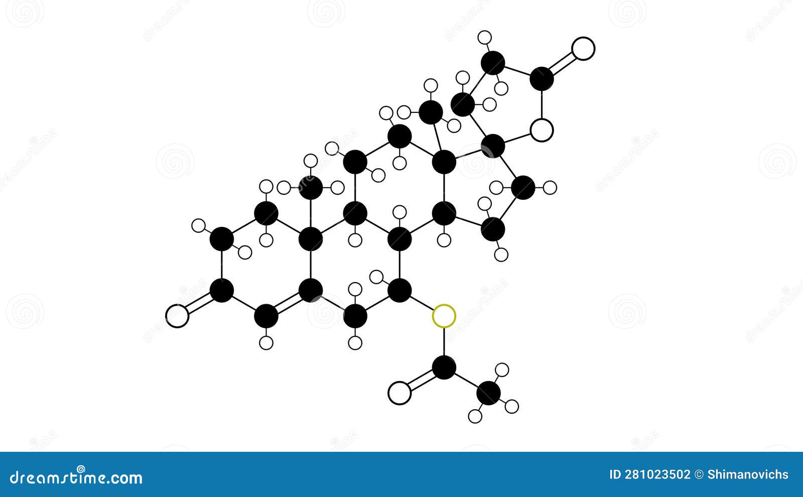 Spironolactone Molecule, Structural Chemical Formula, Ball-and-stick ...