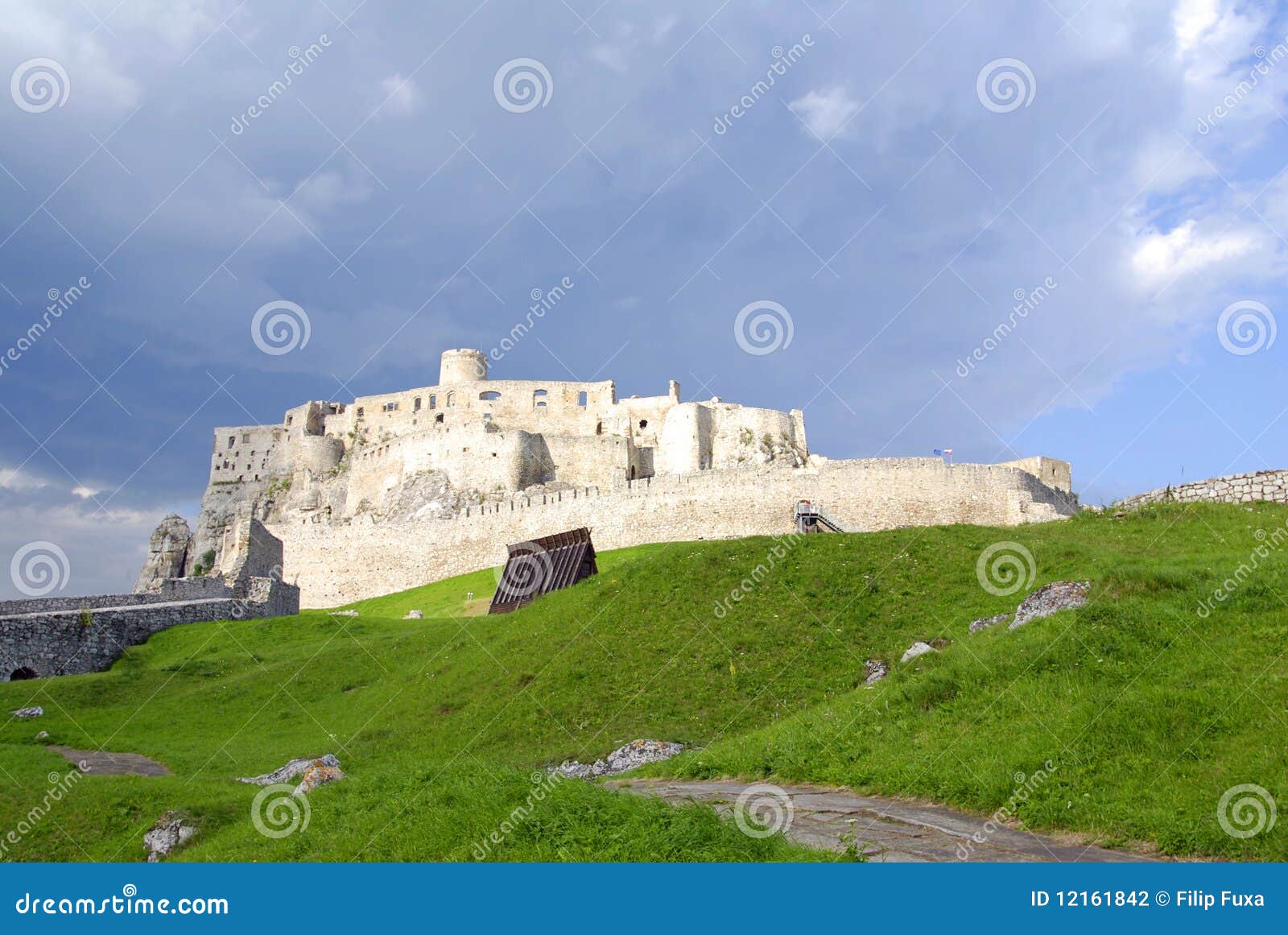 Spissky castle stock photo. Image of grass, fort, slovak - 12161842