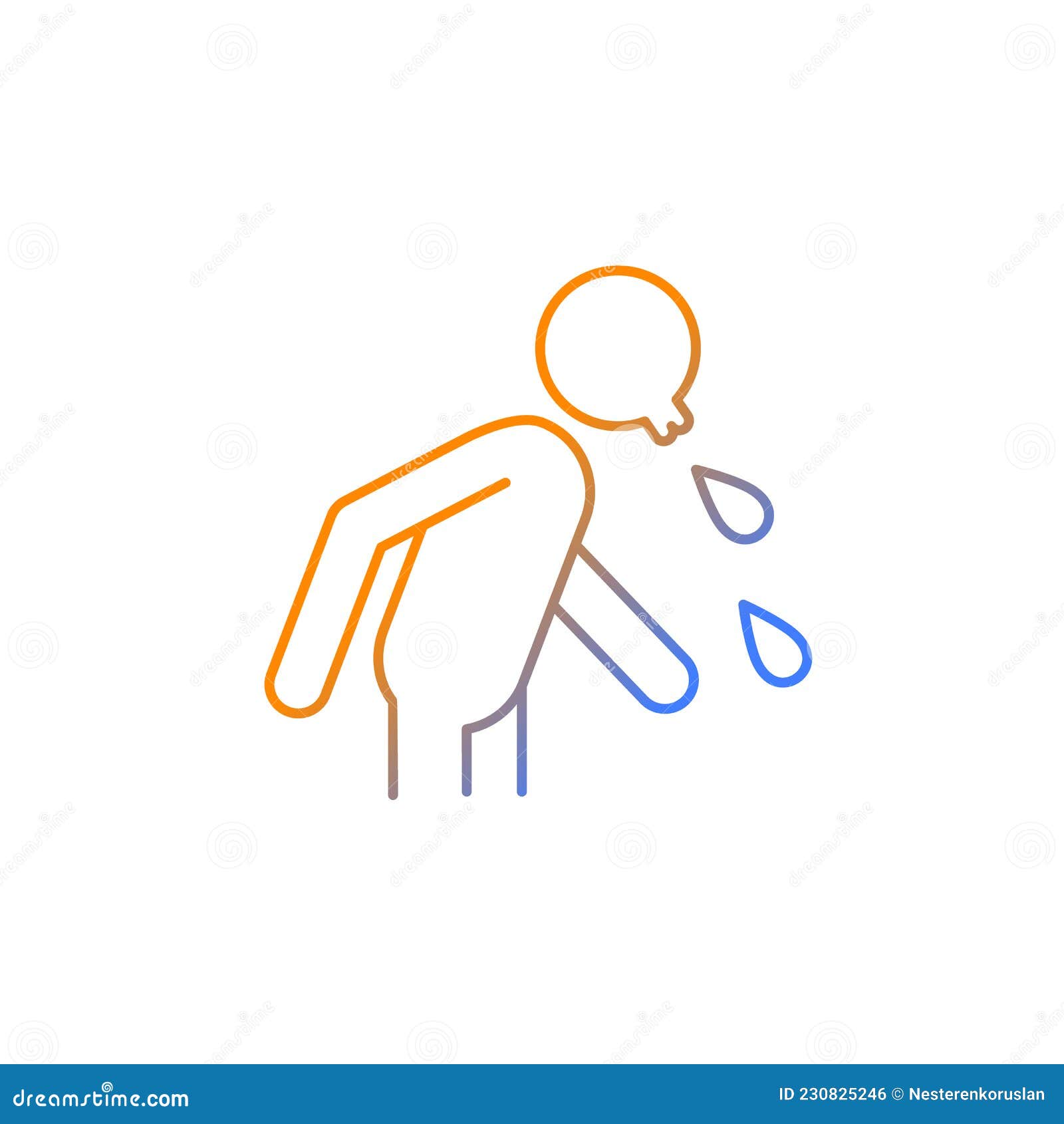 Rude Thin Line Emoji Icon With Shadow Cartoon Vector | CartoonDealer ...