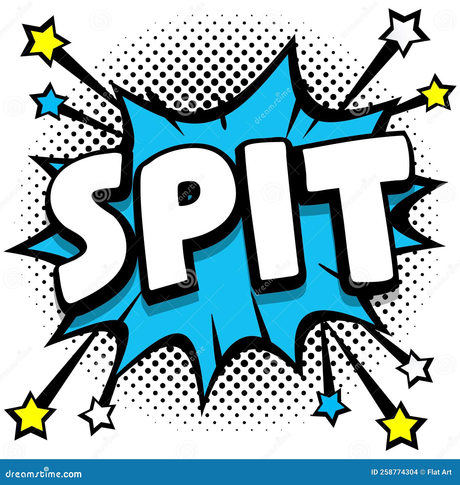 Spit Pop Art Comic Speech Bubbles Book Sound Effects Stock Vector ...