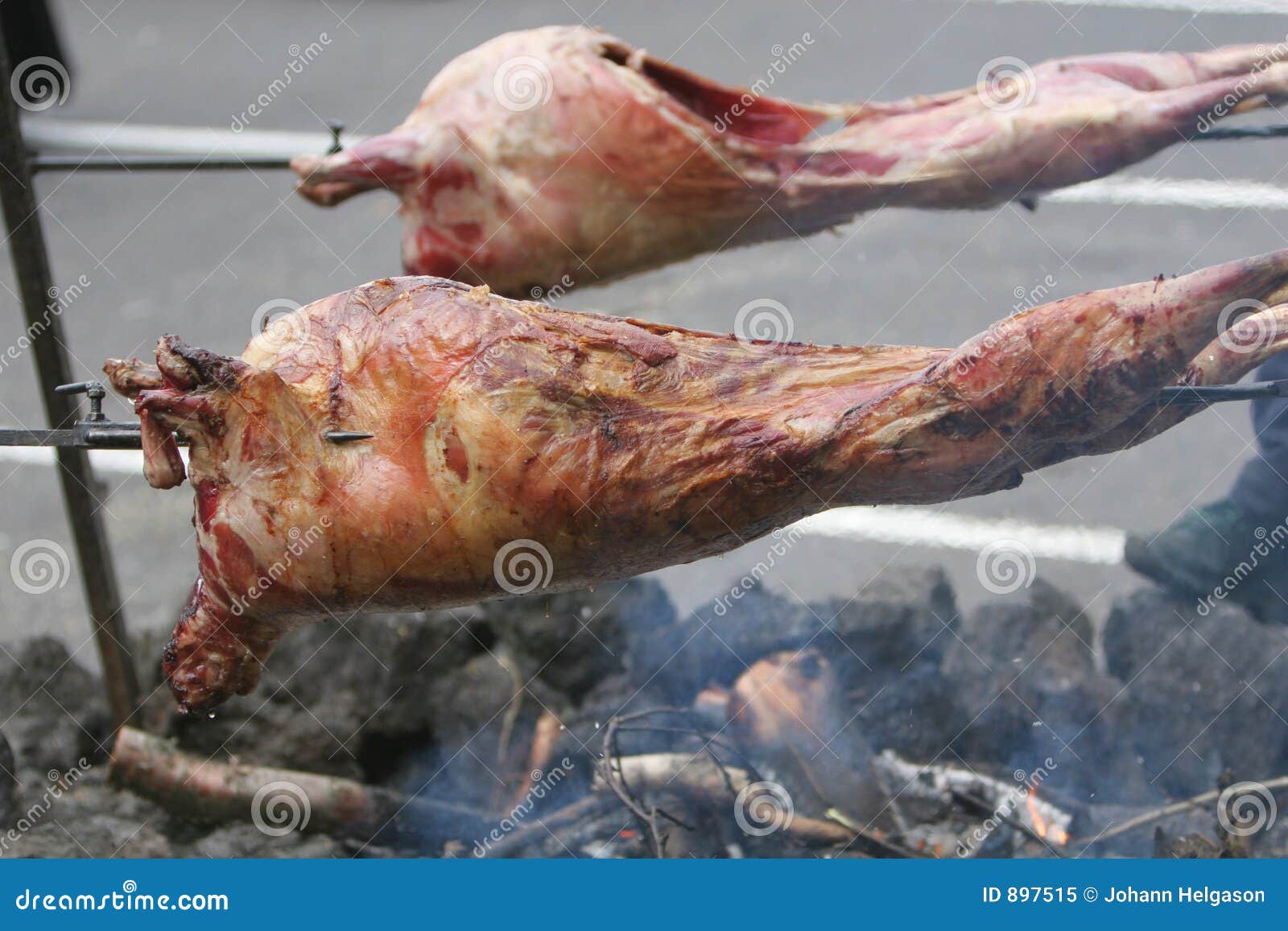 Spit roasted meat stock image. Image of health, burn, flame - 897515