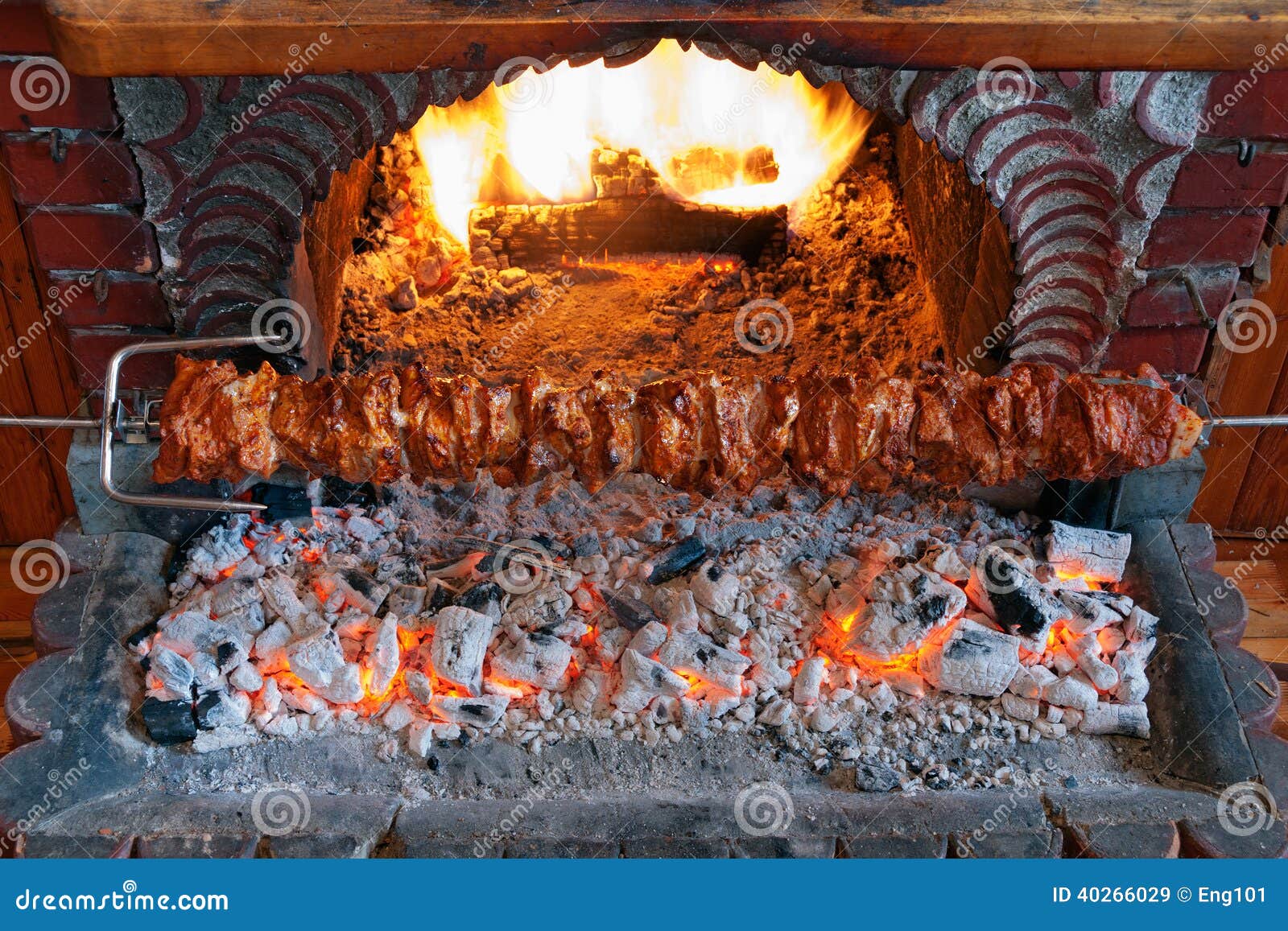 Spit Roasted Pork Kontosouvli Stock Image - Image of easter, meat: 40266029