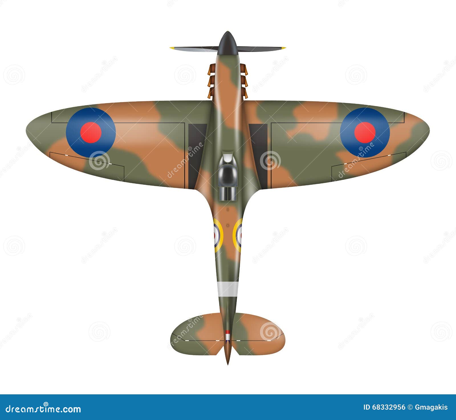 Spitfire stock illustratie. Illustration of vechter, vlucht - 68332956