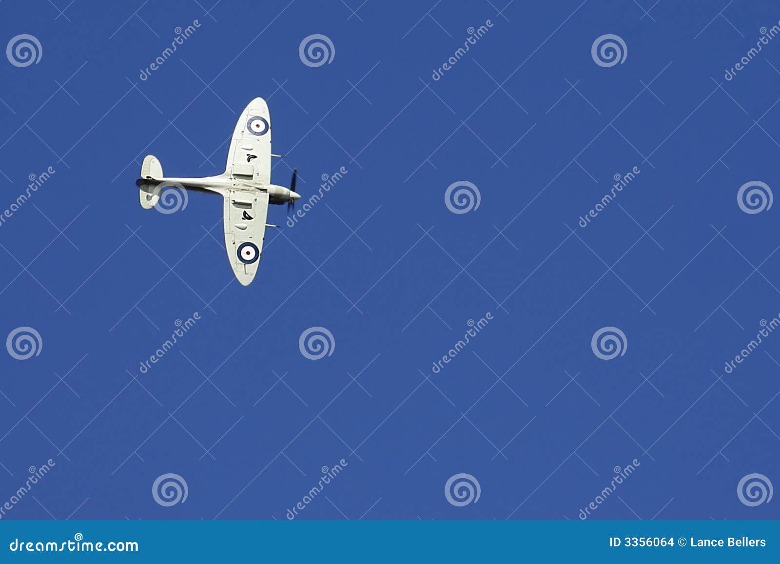 Spitfire Against Deep Blue Sky Stock Photo - Image of england, british ...