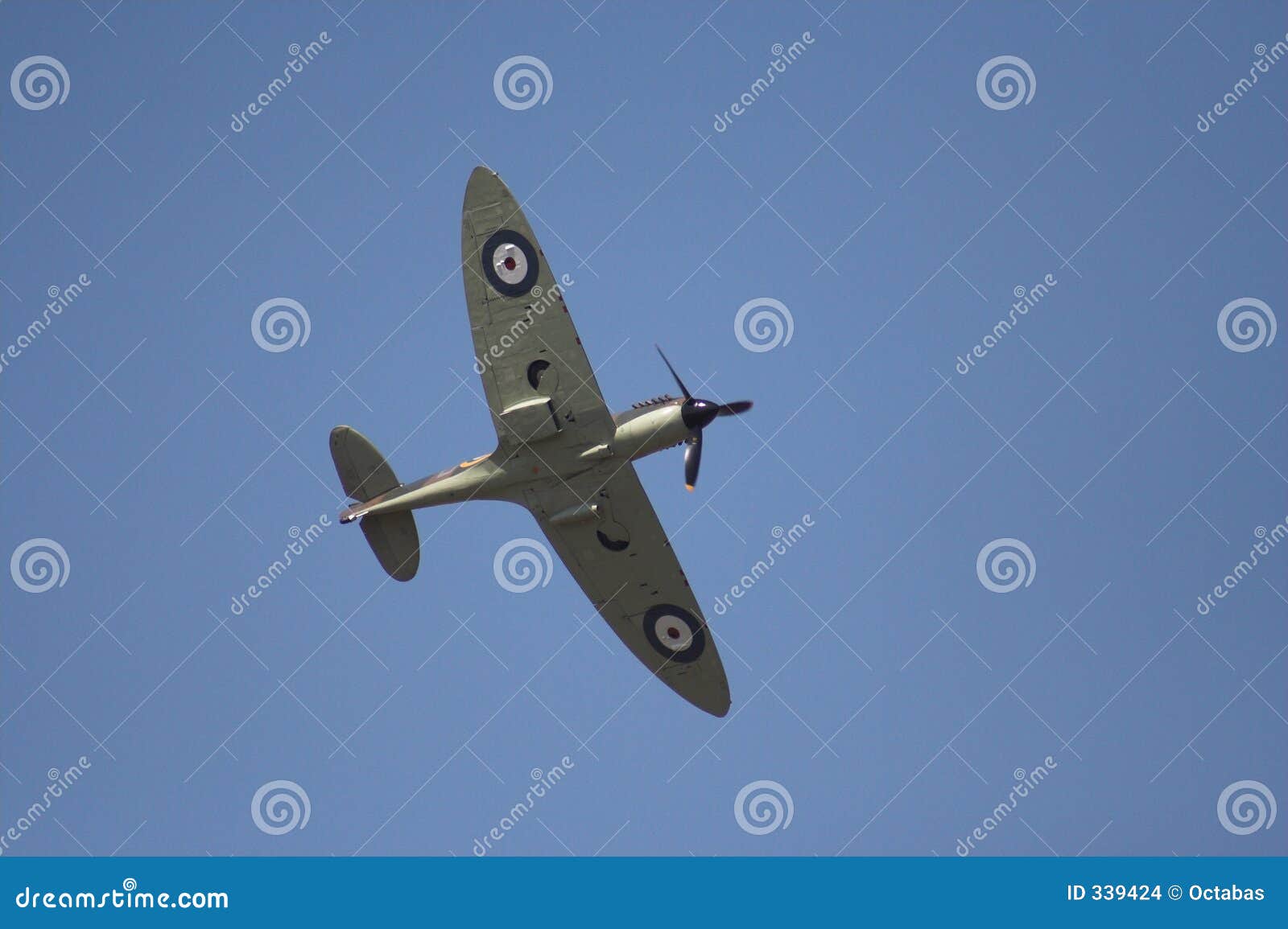 Spitfire in flight stock photo. Image of dday, british - 339424