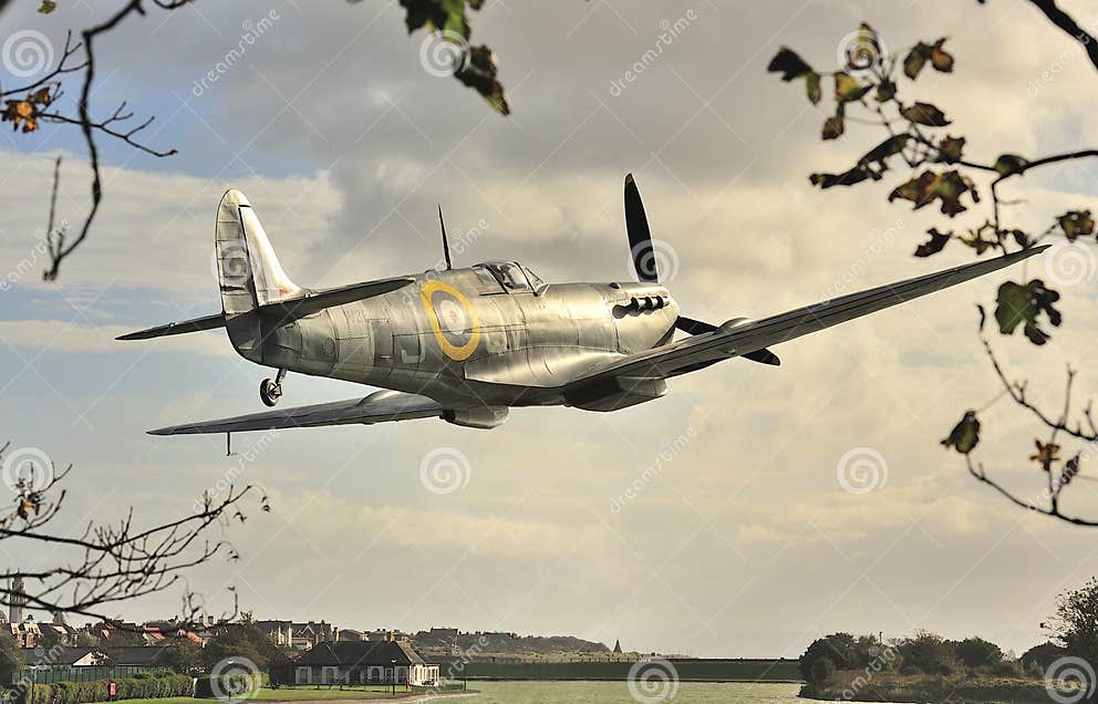 Spitfire flypast stock photo. Image of remembrance, lytham - 27233754