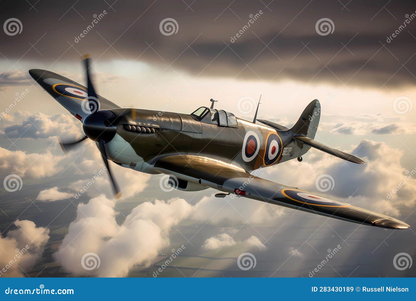 Spitfire - United Kingdom (Generative AI) Stock Illustration ...