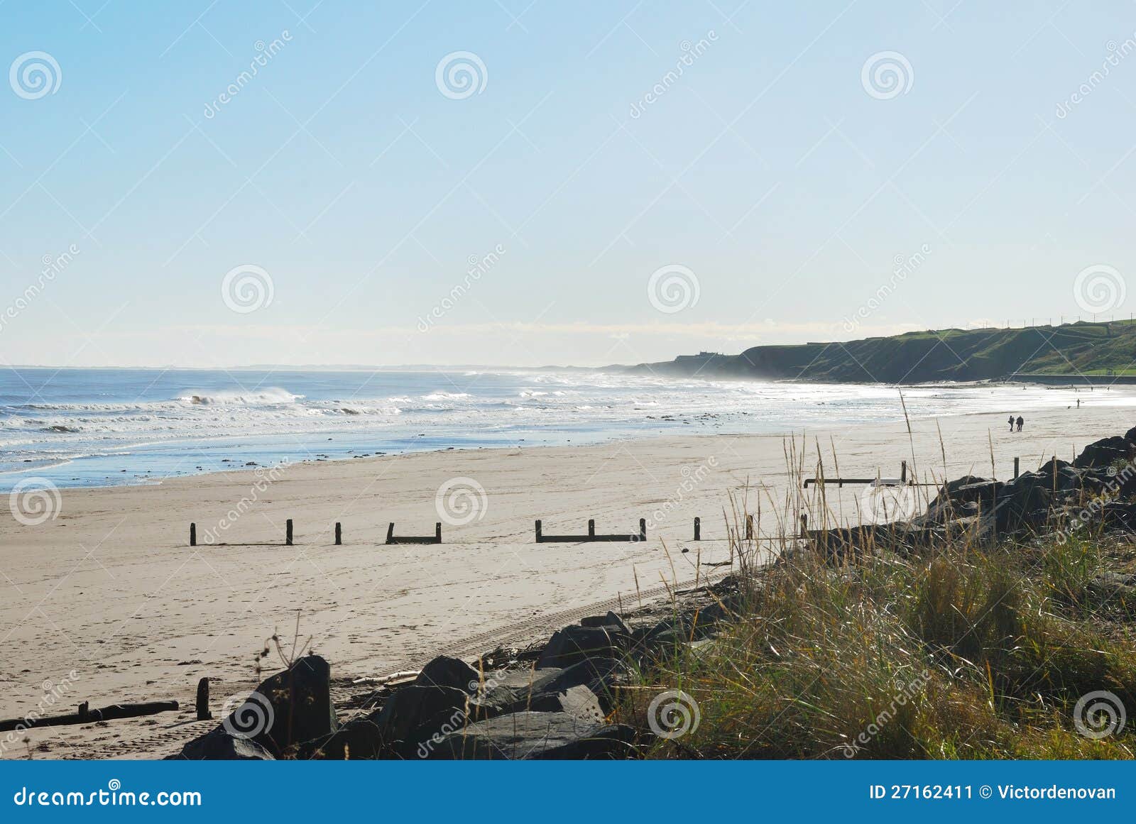 Spittal Beach and Surf in Autumn Sun Stock Image - Image of ...