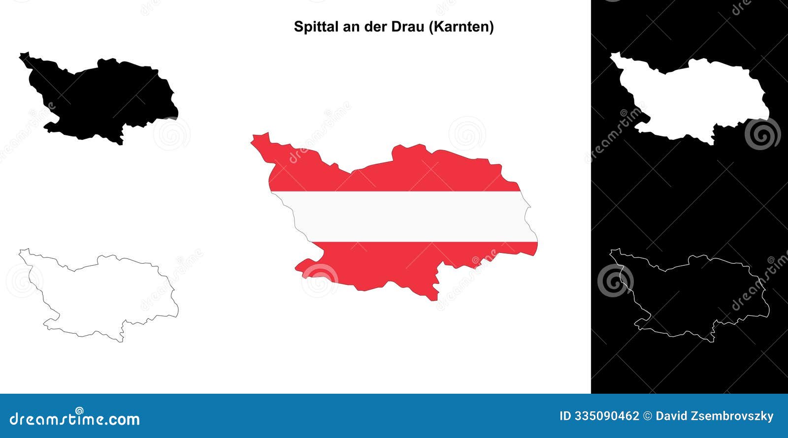 Spittal an Der Drau Outline Map Stock Illustration - Illustration of ...