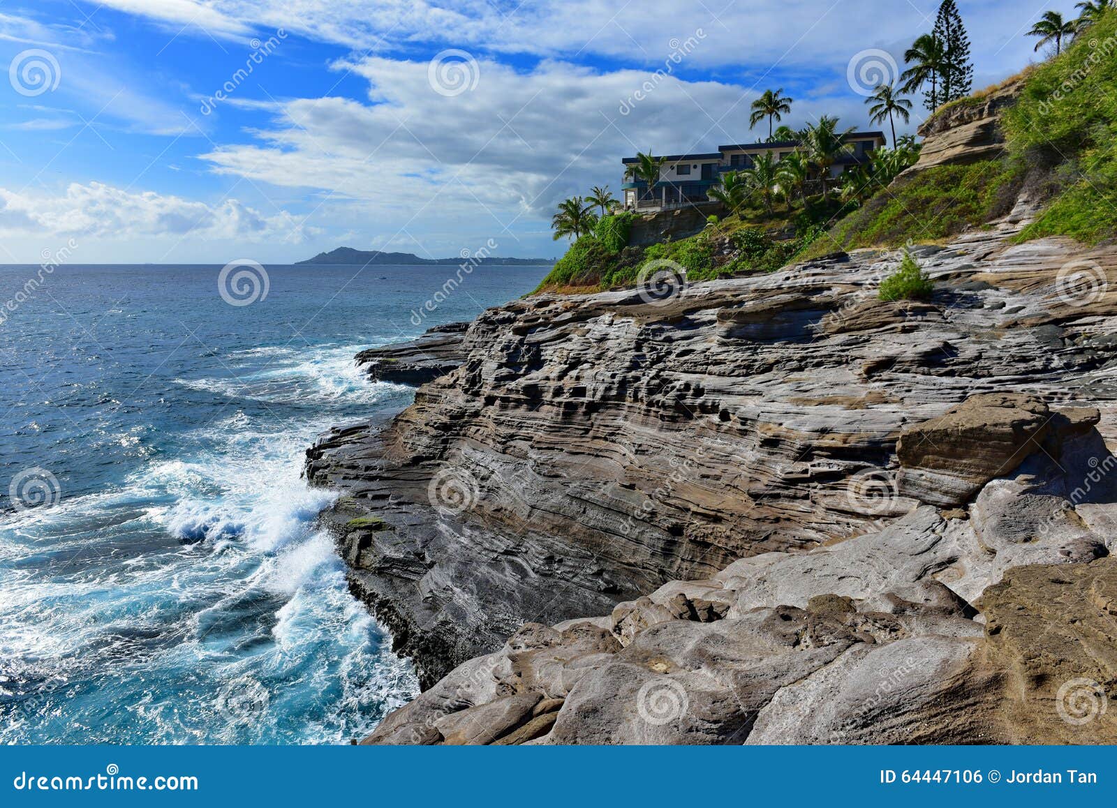 Spitting Cave of Portlock stock photo. Image of oahu - 64447106