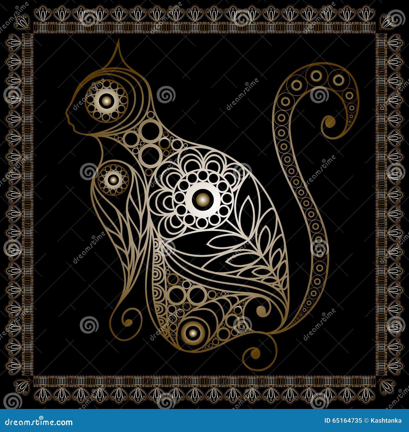 Spitzeillustration Mit Katzengold Vektor Abbildung - Illustration von ...