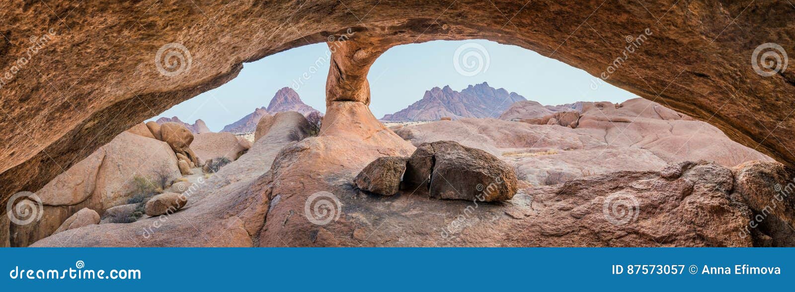 Spitzkoppe Mountains through the Rock Arch, Namibia Stock Image - Image ...