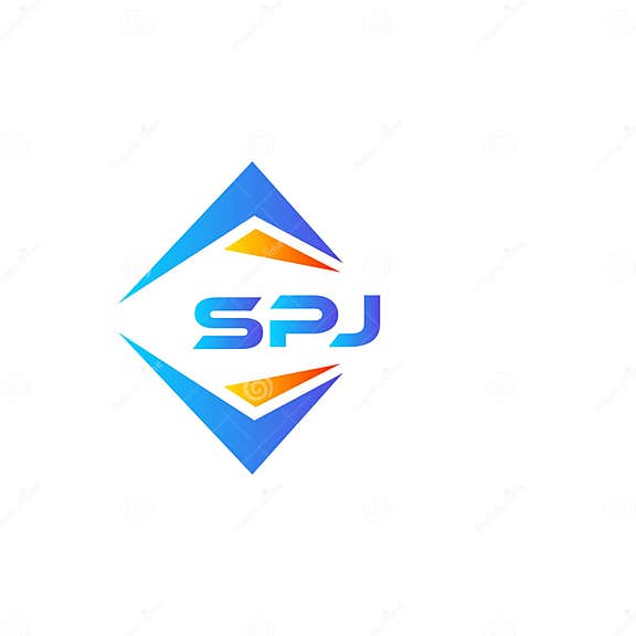 SPJ Abstract Technology Logo Design on White Background. SPJ Creative ...