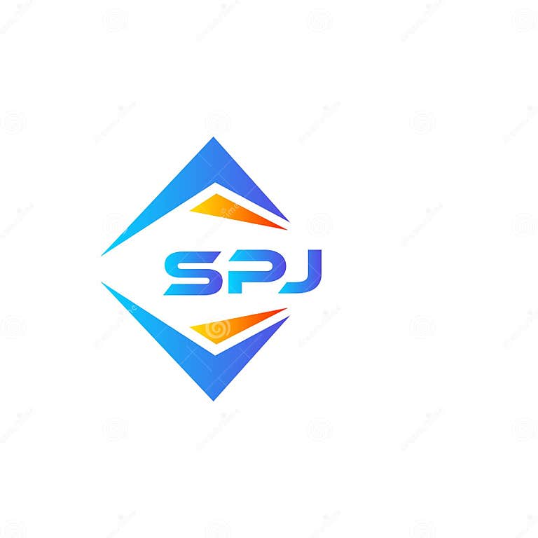 SPJ Abstract Technology Logo Design on White Background. SPJ Creative ...