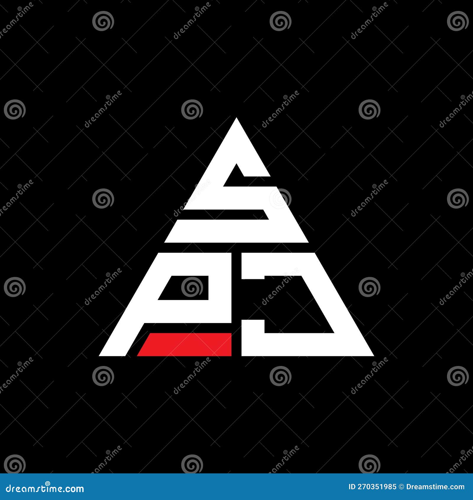 SPJ Triangle Letter Logo Design with Triangle Shape. SPJ Triangle Logo ...