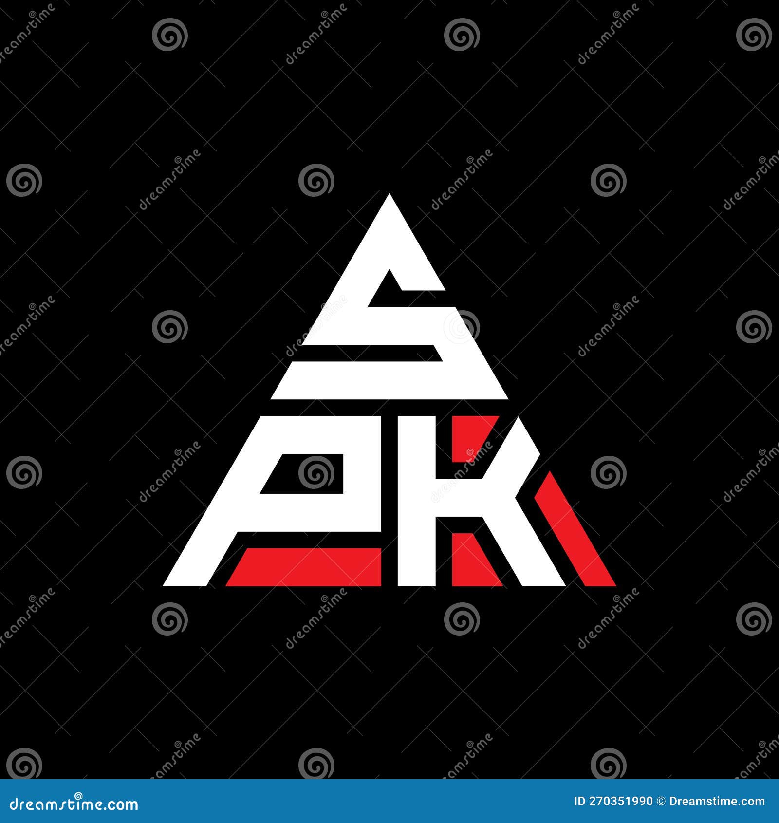 SPK Triangle Letter Logo Design with Triangle Shape. SPK Triangle Logo ...
