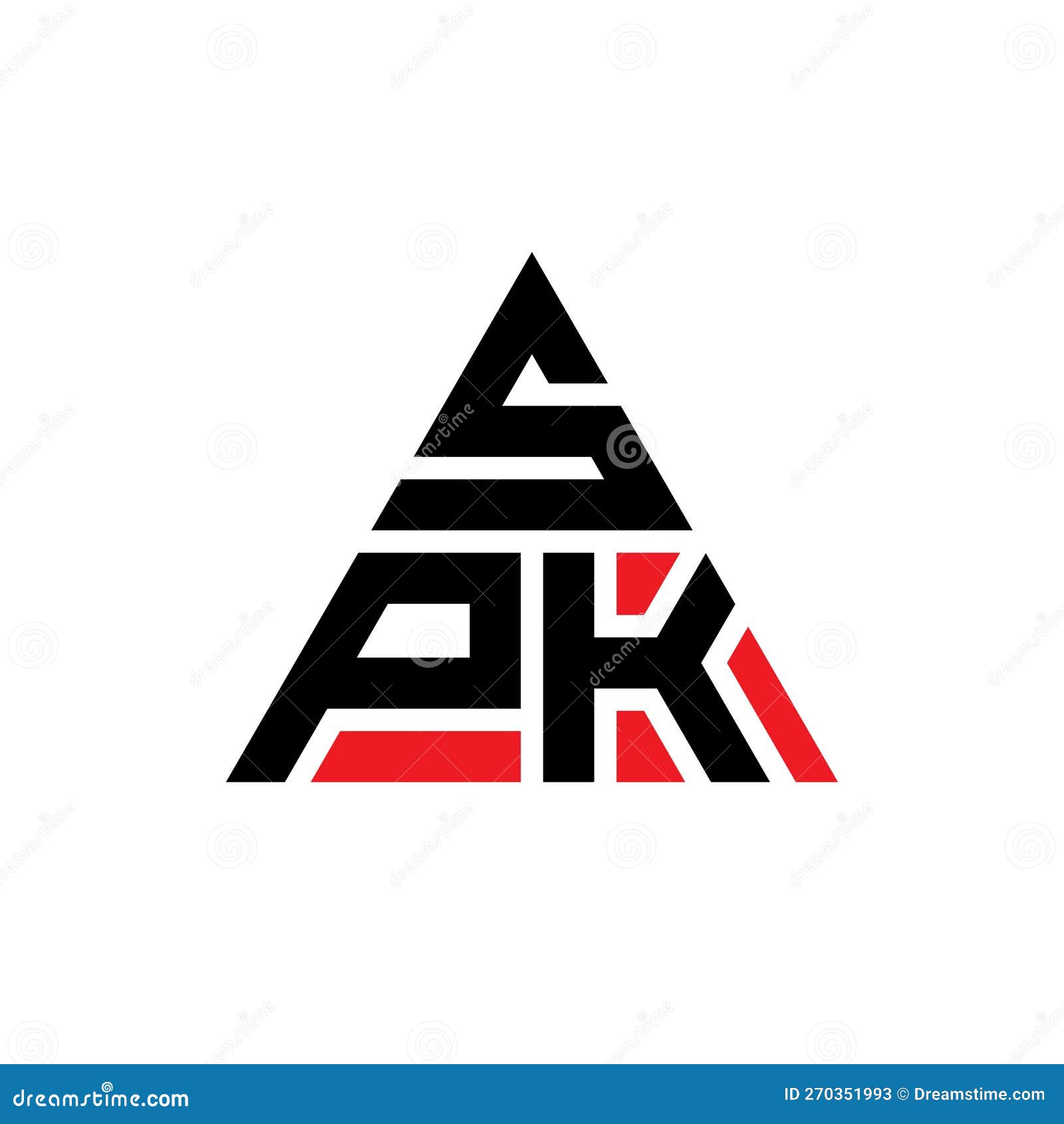 SPK Triangle Letter Logo Design with Triangle Shape. SPK Triangle Logo ...