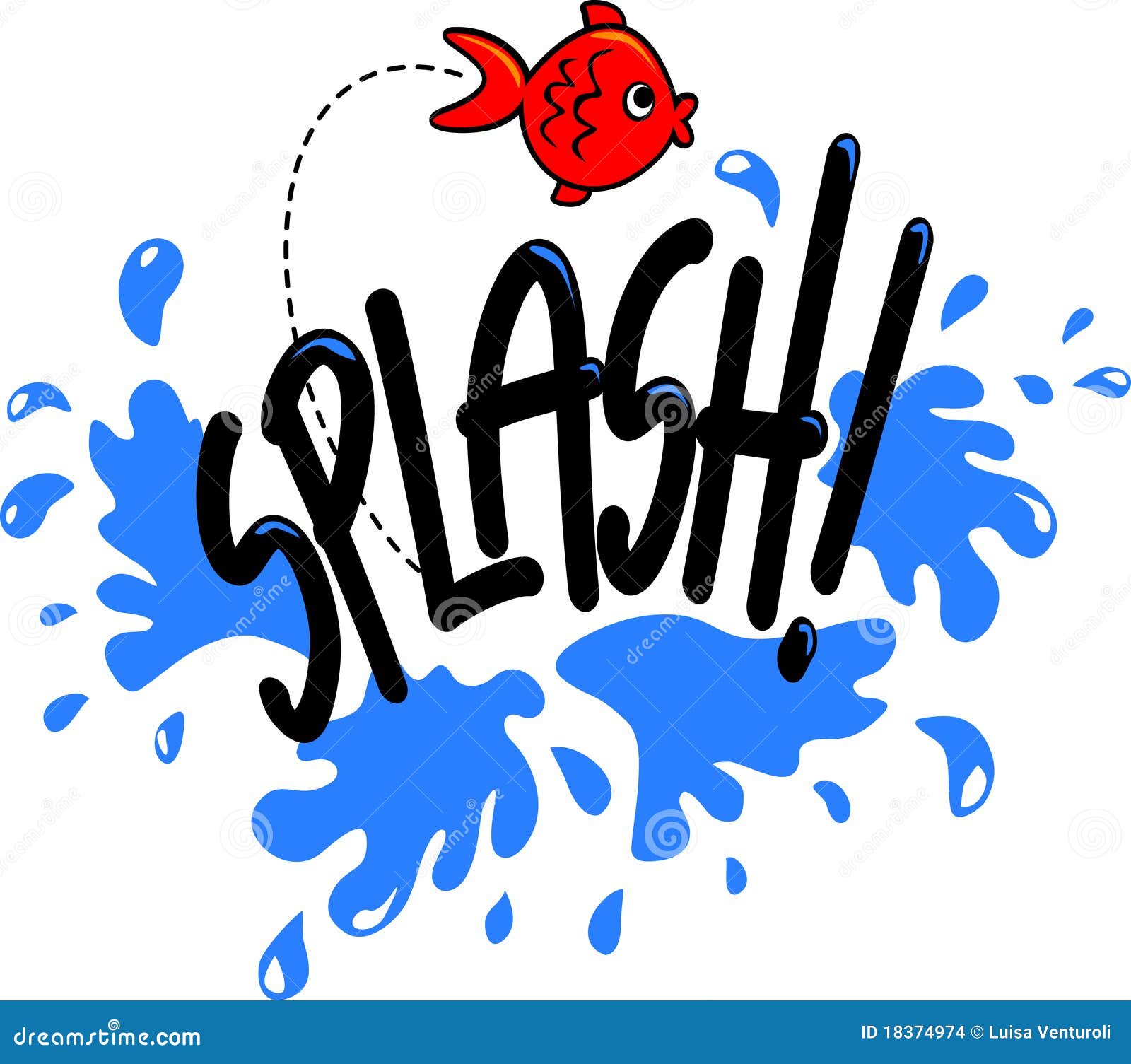Splash! stock illustration. Illustration of cartoon, funny - 18374974