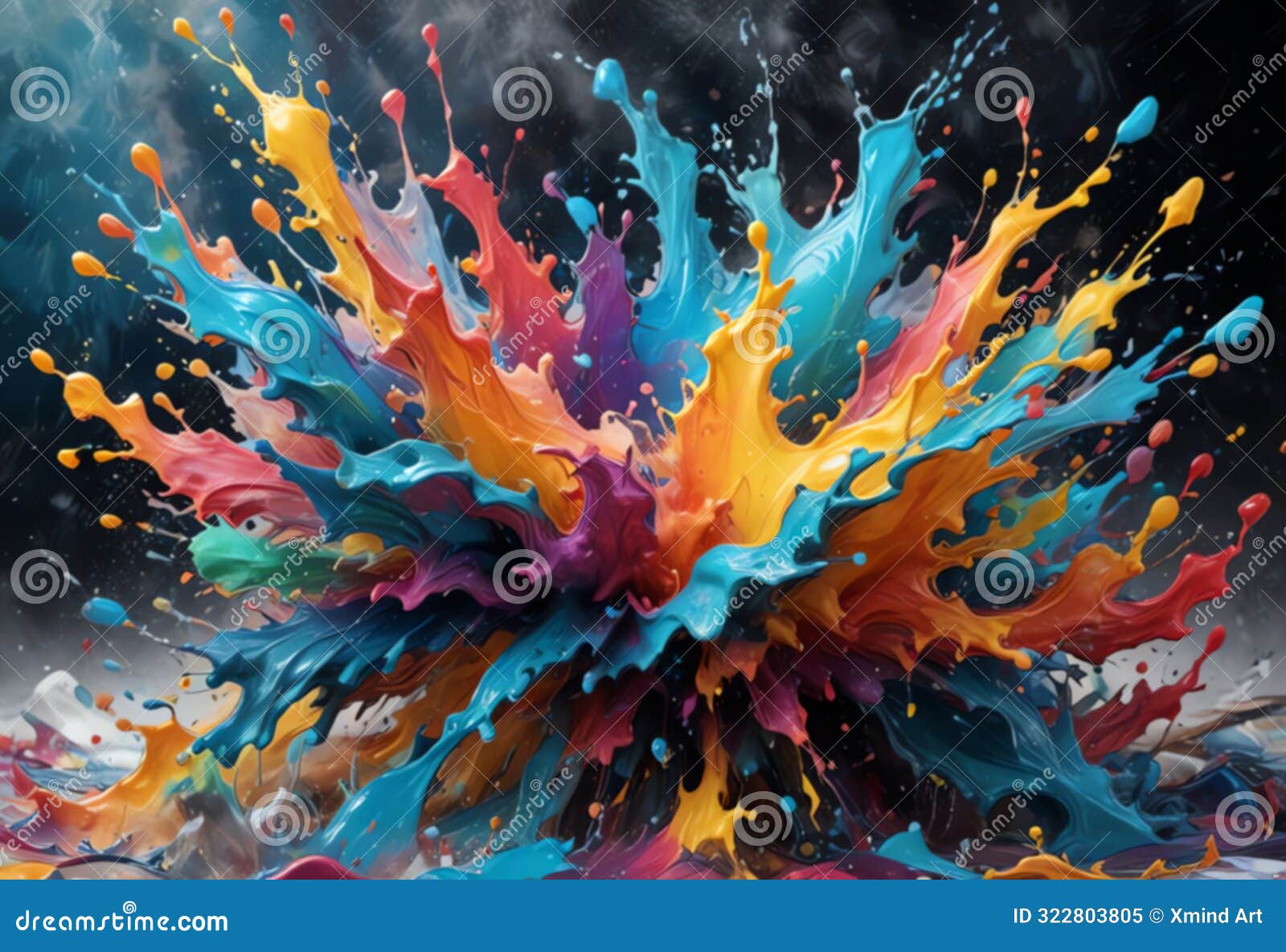 Abstract Splash Art with Dark Background Stock Illustration ...