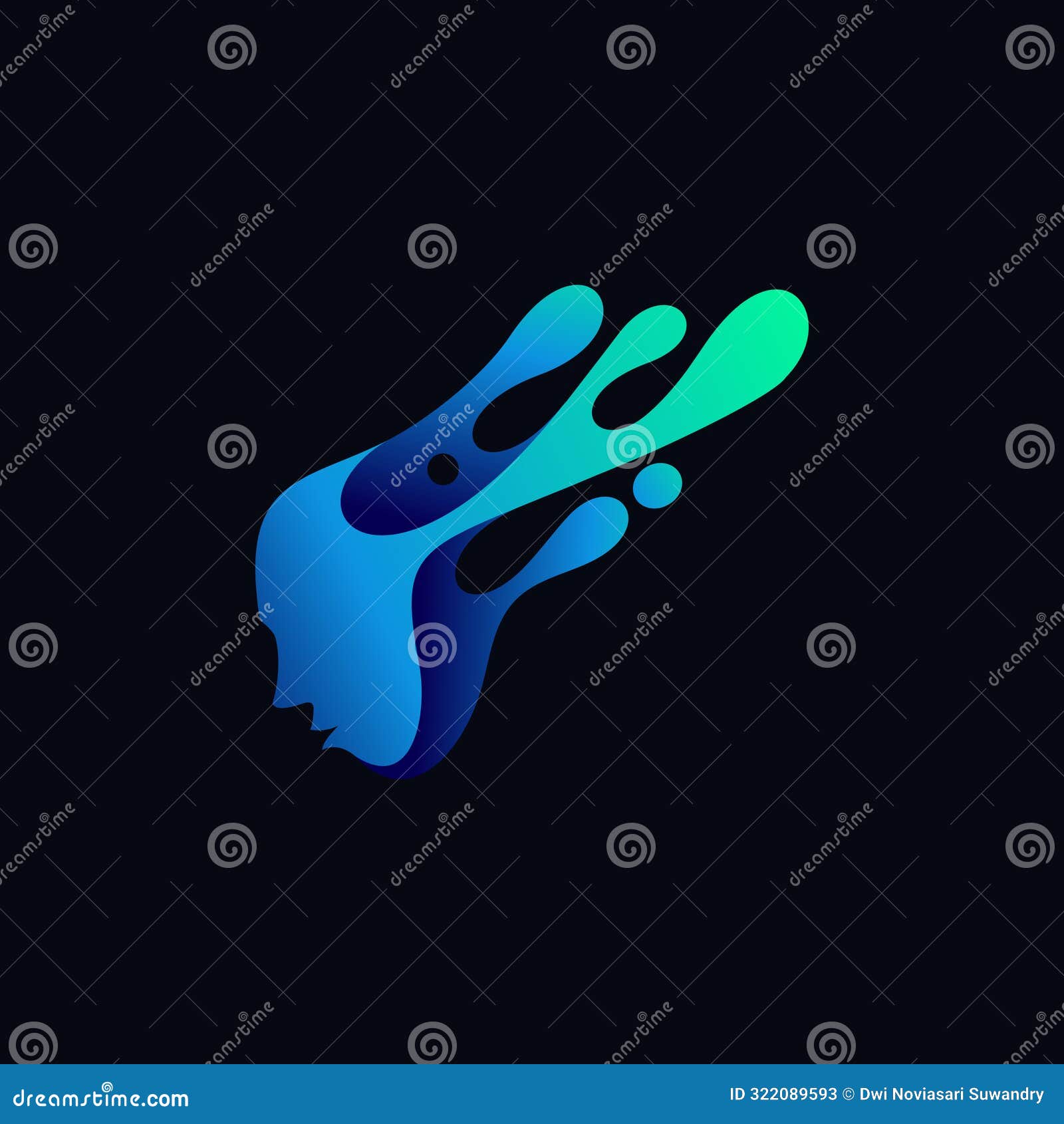 Face Logo with Water Splash Combination Concept Stock Vector ...