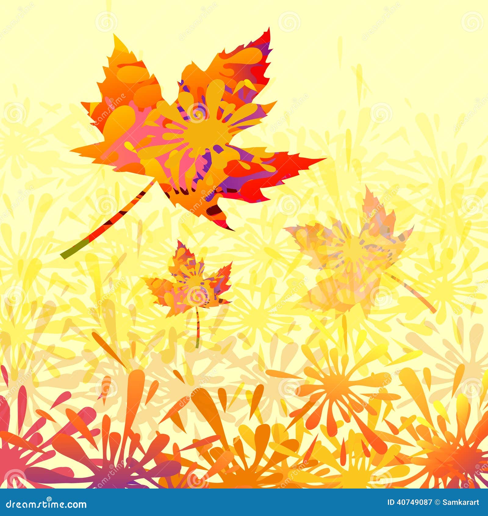Splash Background with Maple Leaves-vector Stock Vector - Illustration ...