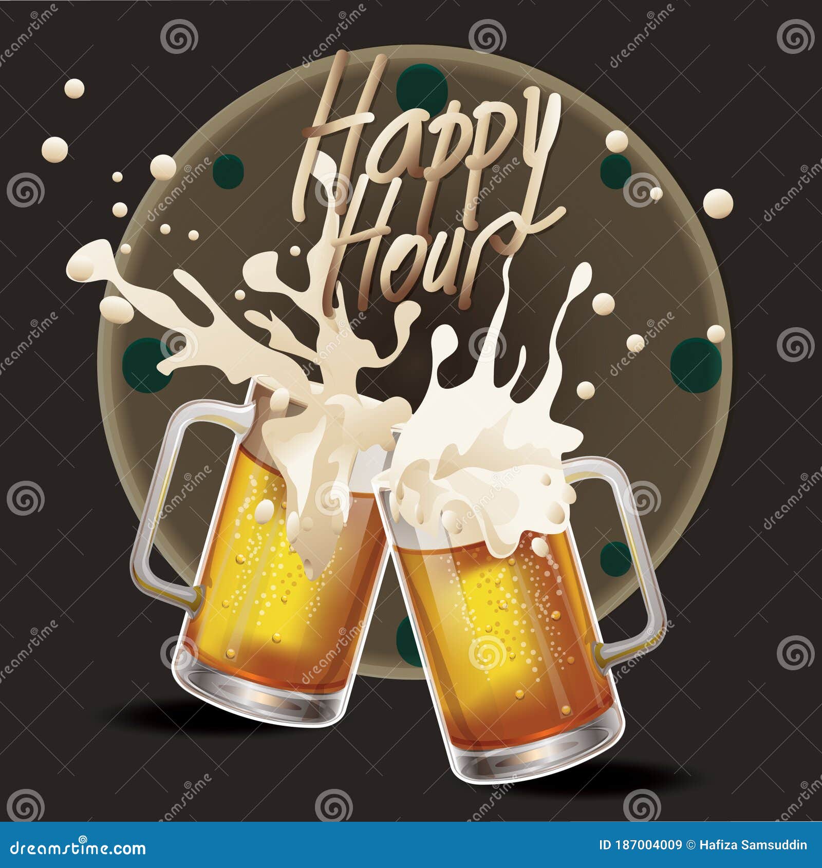Splash of Beer Mugs. Vector Illustration Decorative Design Stock Vector ...