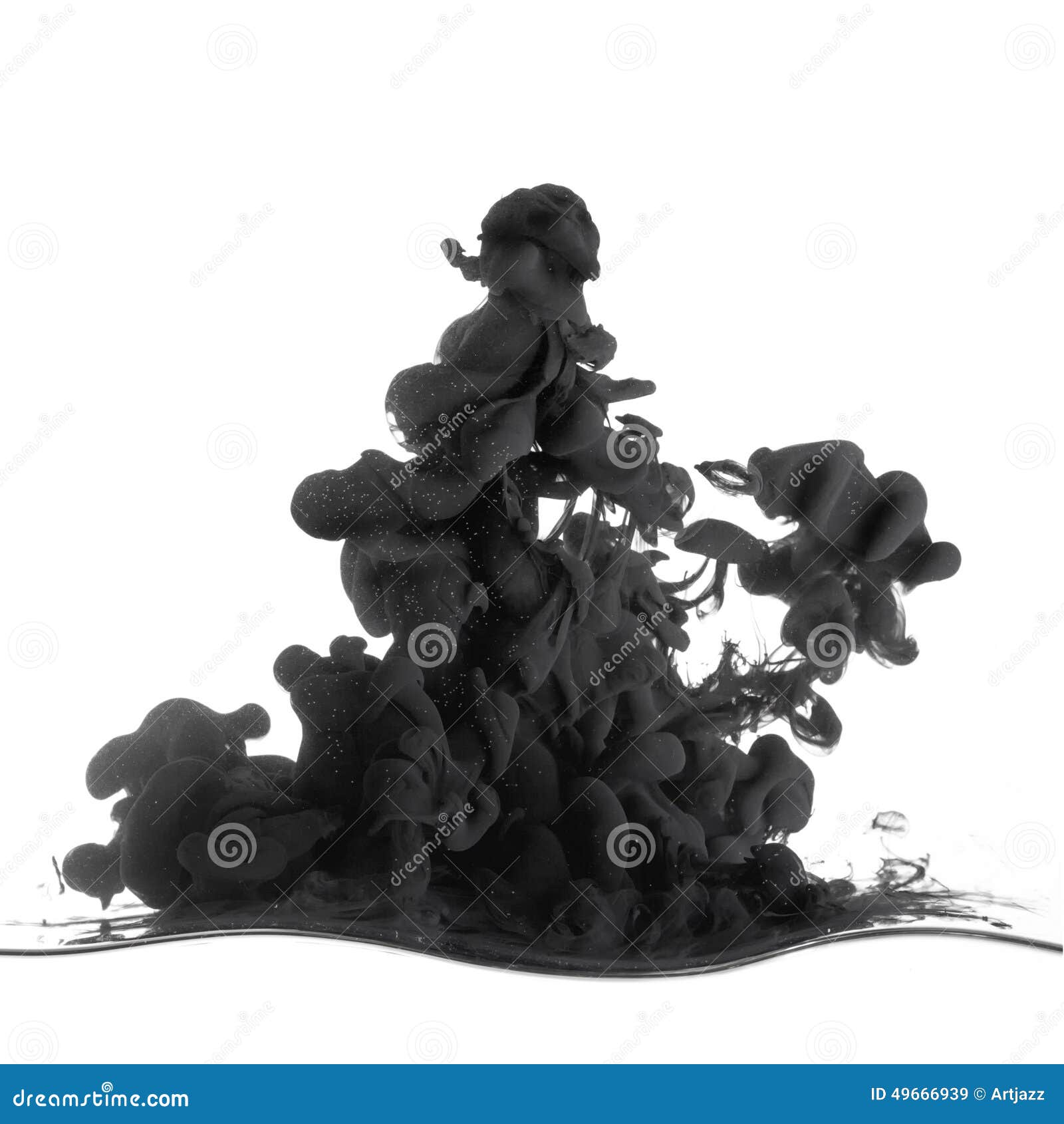 Splash of Black Ink in Dropped into the Water Stock Image - Image of ...