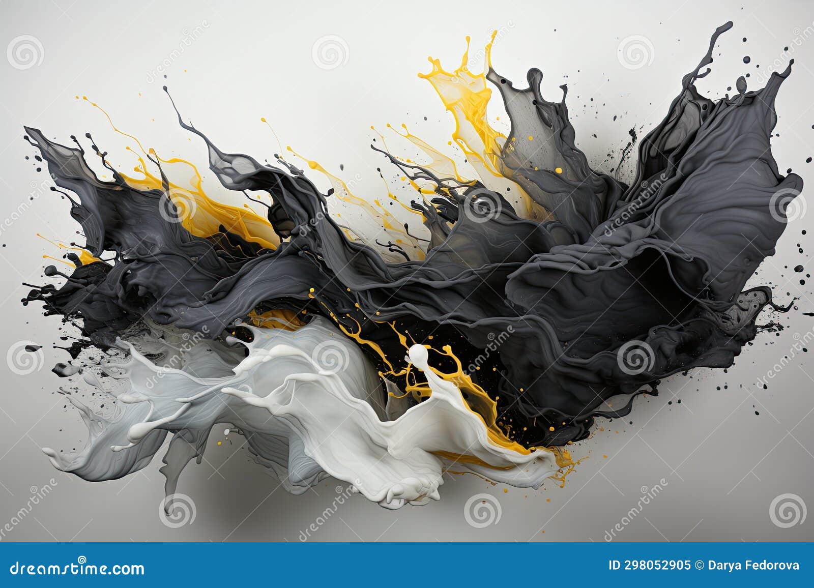Splash of Black Liquid on Light Background. Stock Illustration ...