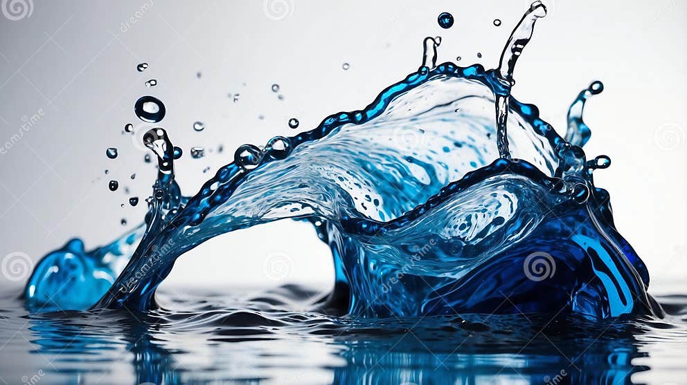 Splash of Blue Liquid Isolated in White Ai Generated Stock Illustration ...