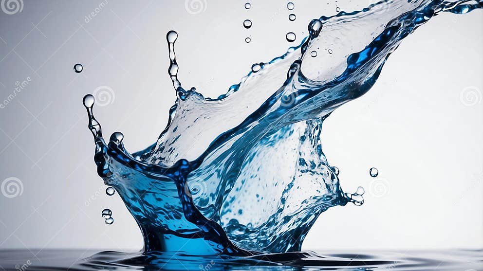 Splash of Blue Liquid Isolated in White Ai Generated Stock Illustration ...