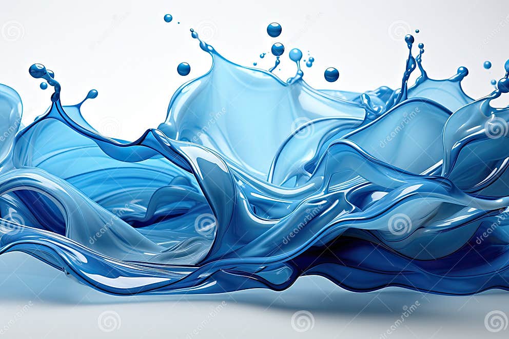 Splash of Blue Liquid on Light Background. Stock Illustration ...